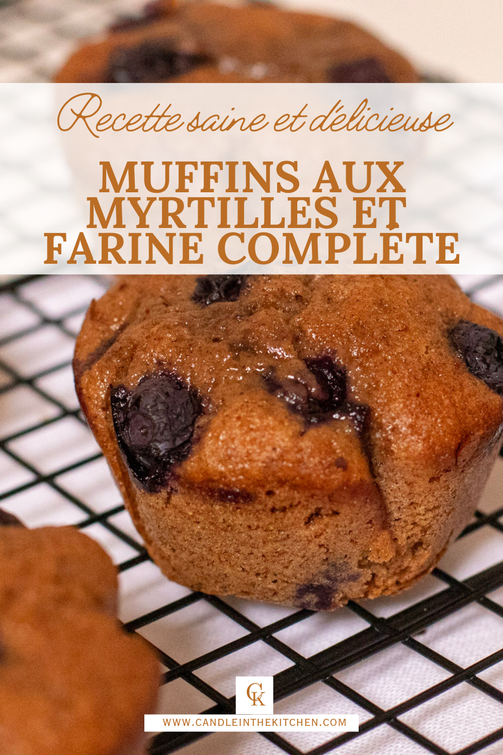 Muffins aux myrtilles de blé entier sans produits laitiers avec levain ...